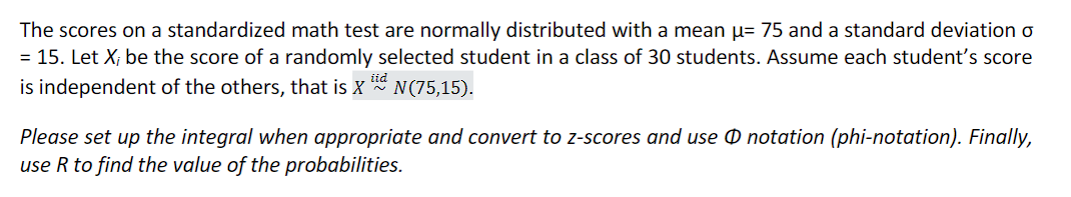 Solved The scores on a standardized math test are normally | Chegg.com