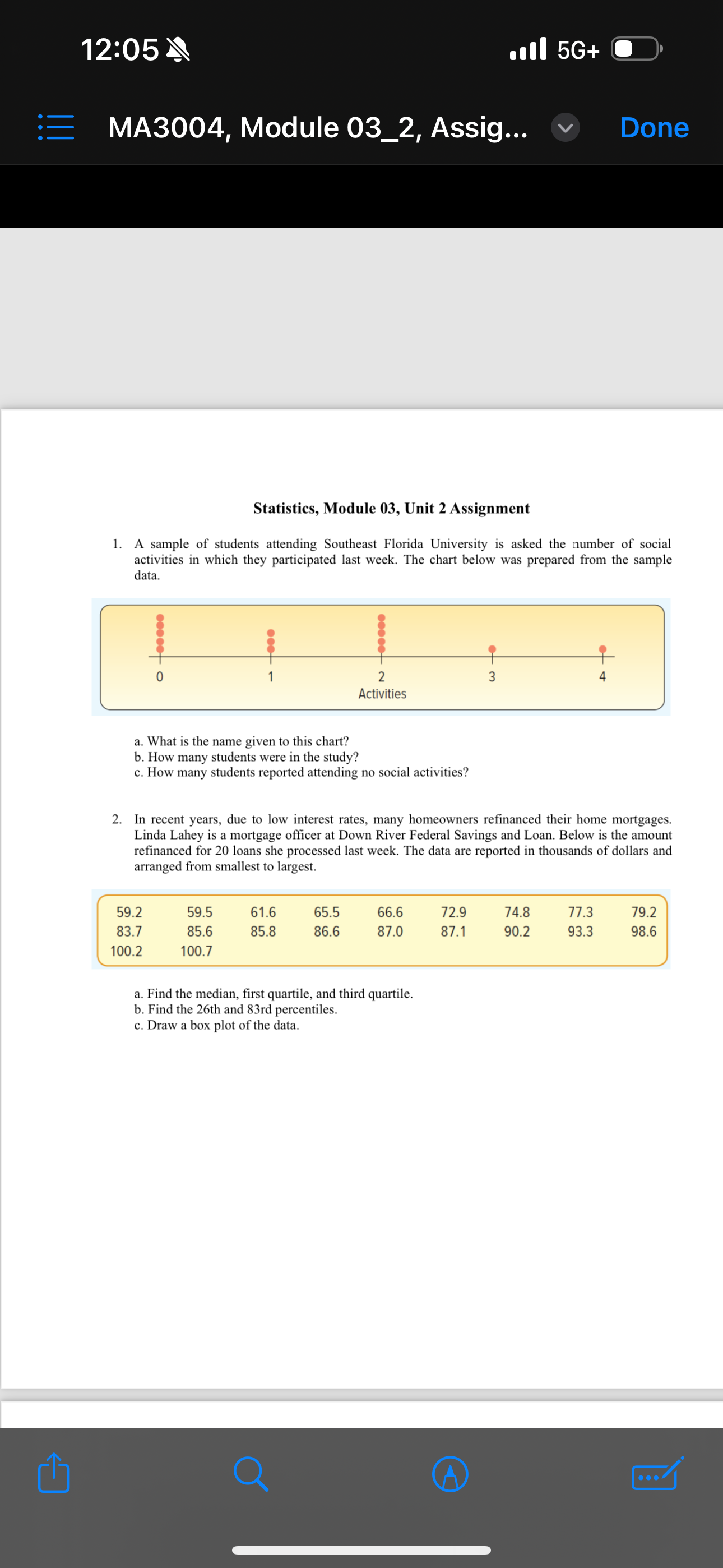 Solved A sample of students attending Southeast Florida | Chegg.com