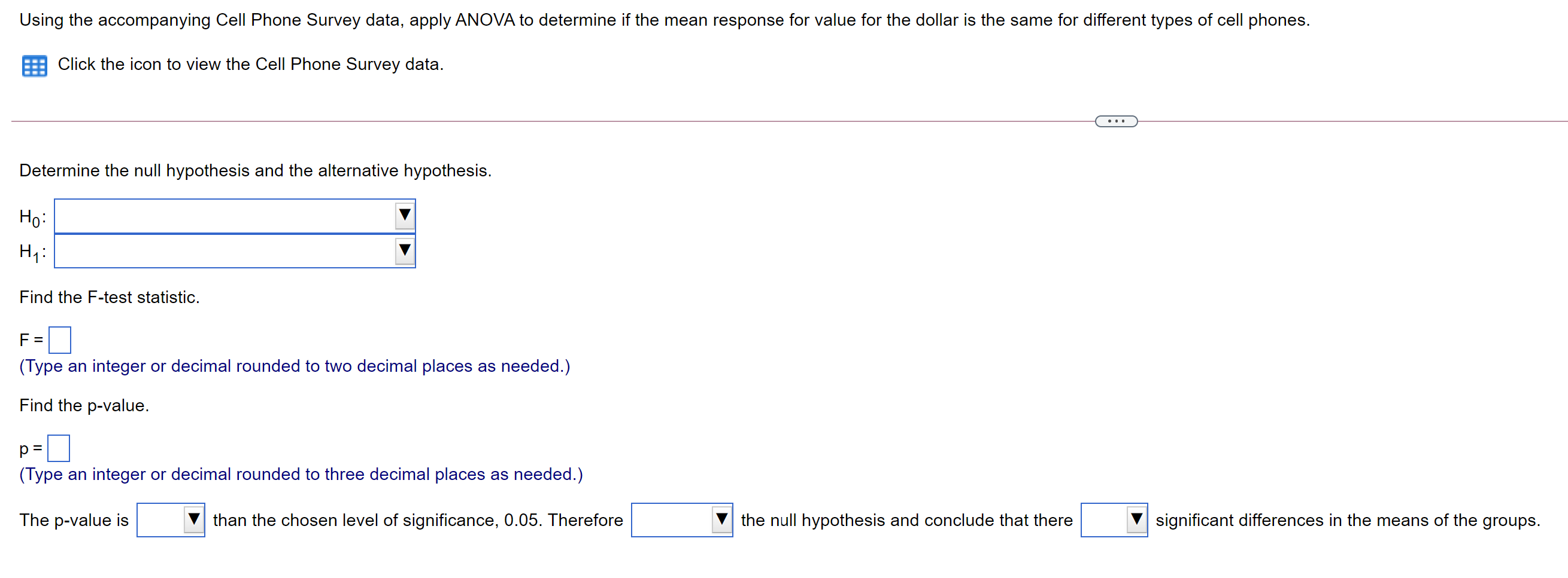 Using the accompanying Cell Phone Survey data, apply | Chegg.com