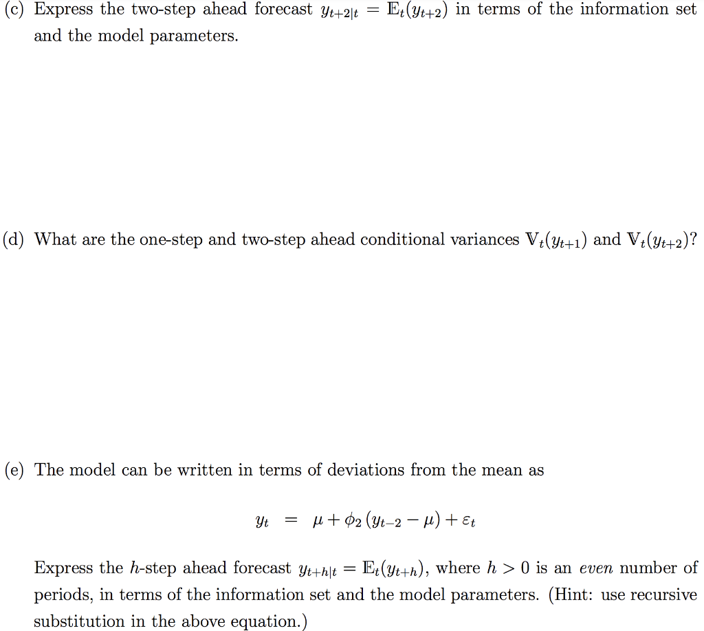Solved 1. Consider the following second-order autoregressive | Chegg.com