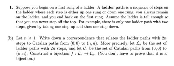 Solved 1. Suppose you begin on a first rung of a ladder. A | Chegg.com
