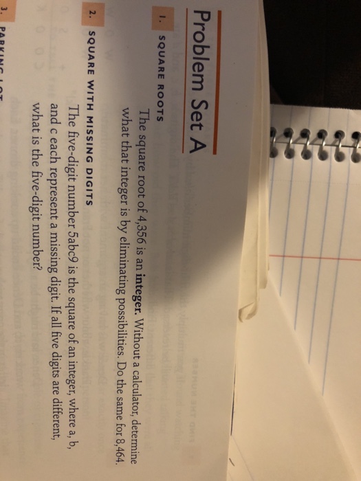 Solved Problem Set A I. SQUARE ROOTS The square root of | Chegg.com