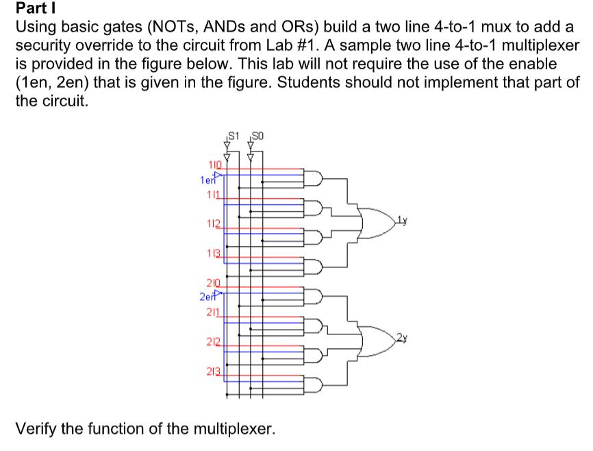 Solved Part 1 Using basic gates (NOTS, ANDs and ORs) build a | Chegg.com