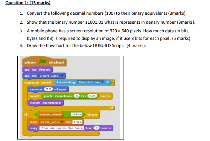 Solved Question 1: (15 marks) 1. Convert the following | Chegg.com
