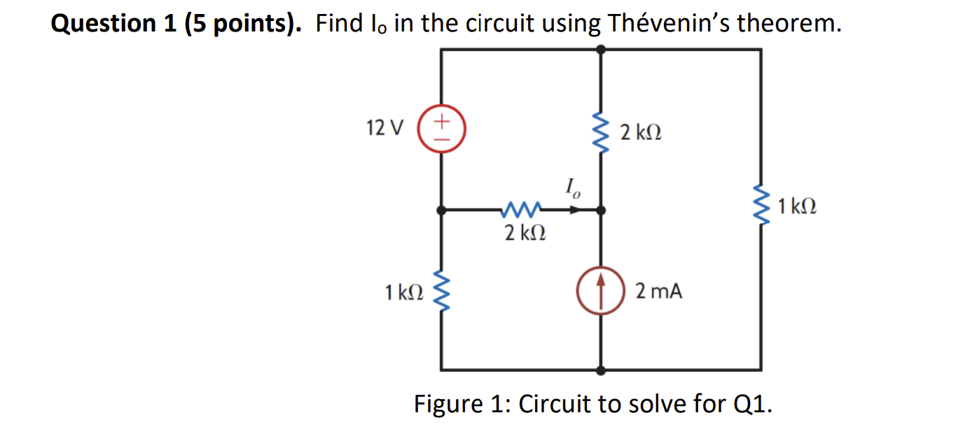 Solved Question 1 (5 points). Find Io in the circuit using | Chegg.com