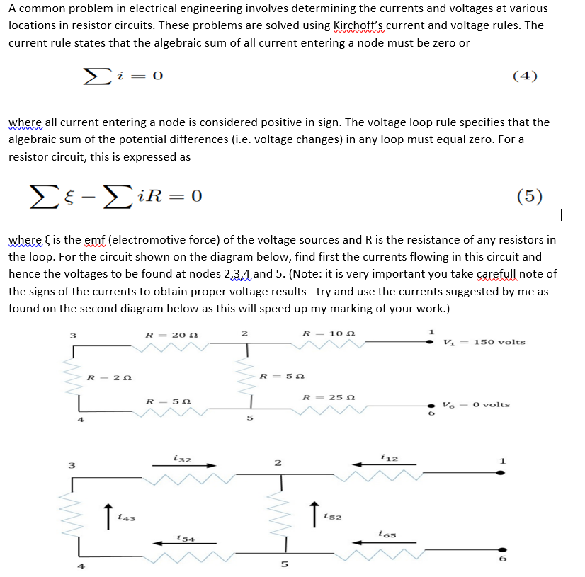 Solved A common problem in electrical engineering involves | Chegg.com