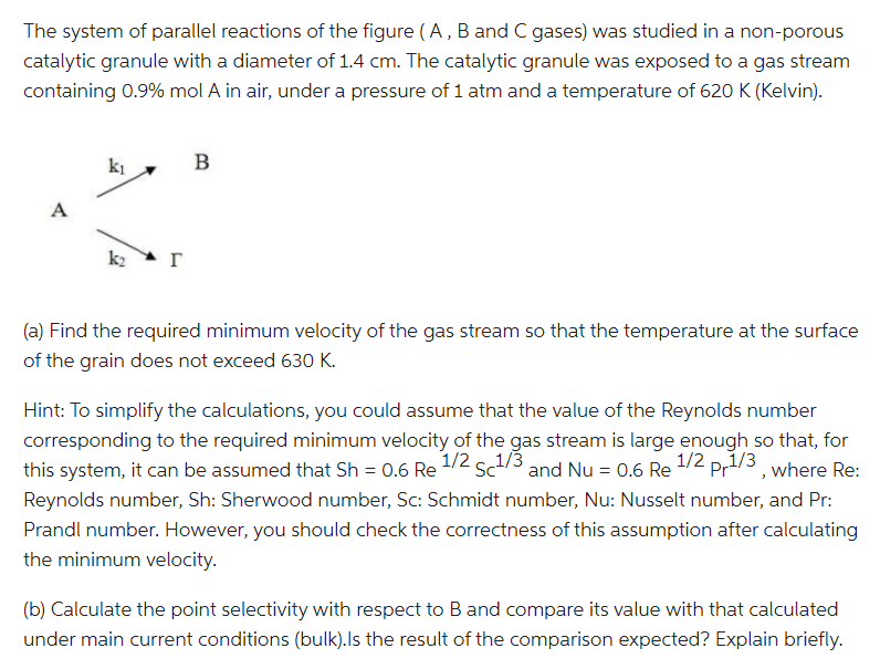 Solved The system of parallel reactions of the figure ( A,B | Chegg.com