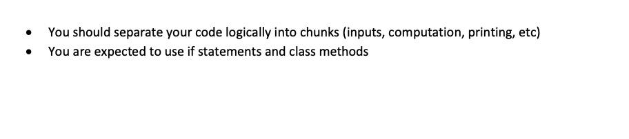 Solved Assignment #4: Refactor to classes In this assignment | Chegg.com