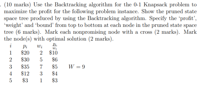 - (10 marks) Use the Backtracking algorithm for the | Chegg.com