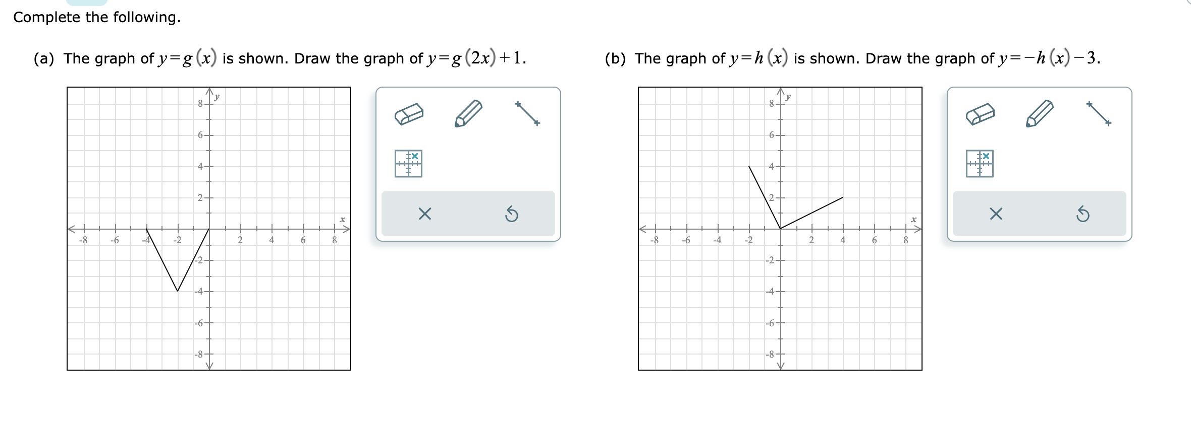Solved (a) The graph of y=g(x) is shown. Draw the graph of | Chegg.com