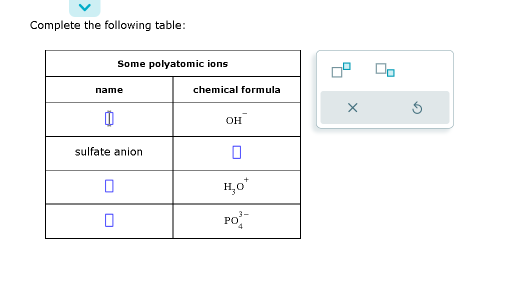 Solved Complete the following table: | Chegg.com