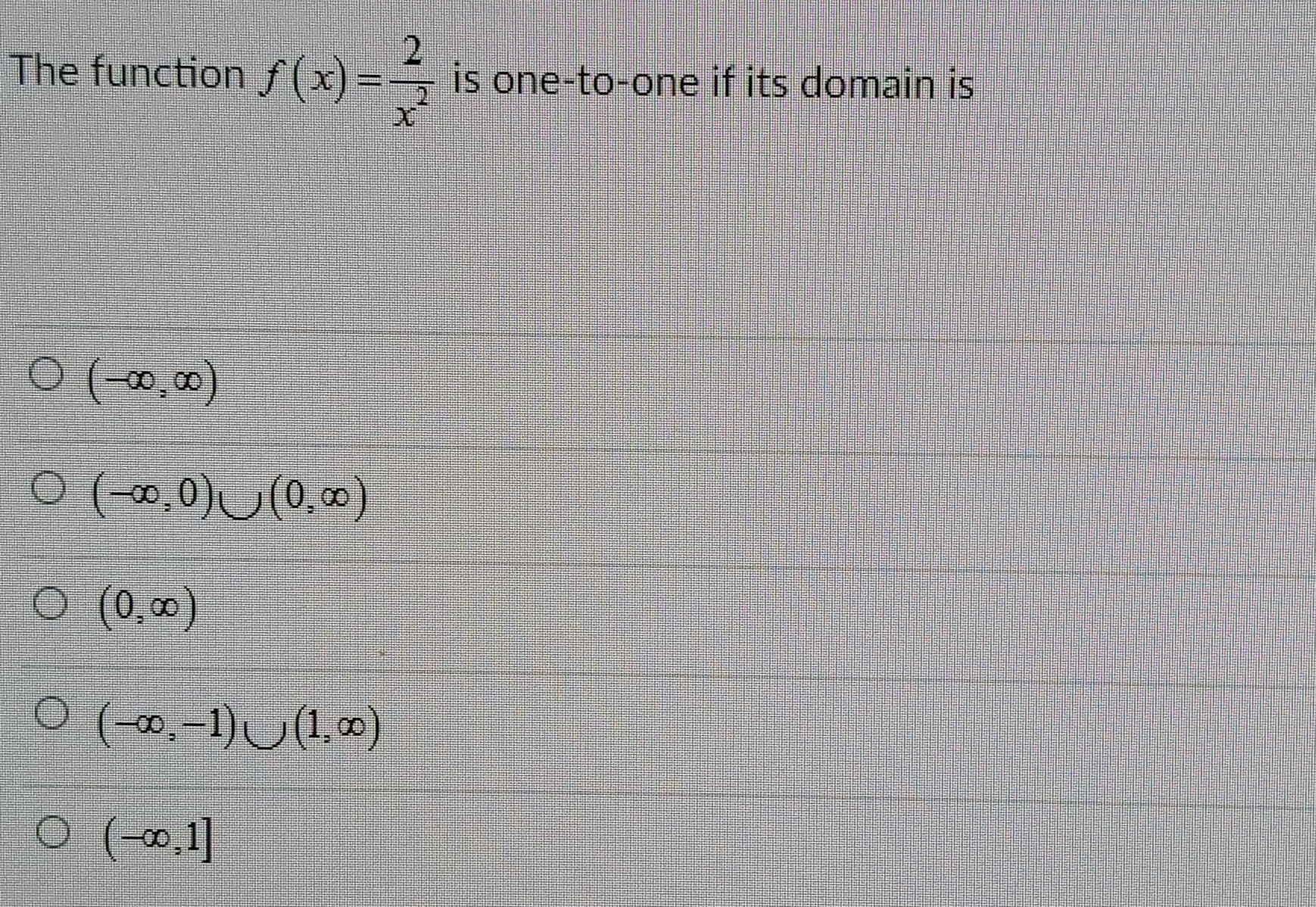 Solved The function f(x)=x22 is one-to-one if its domain is | Chegg.com