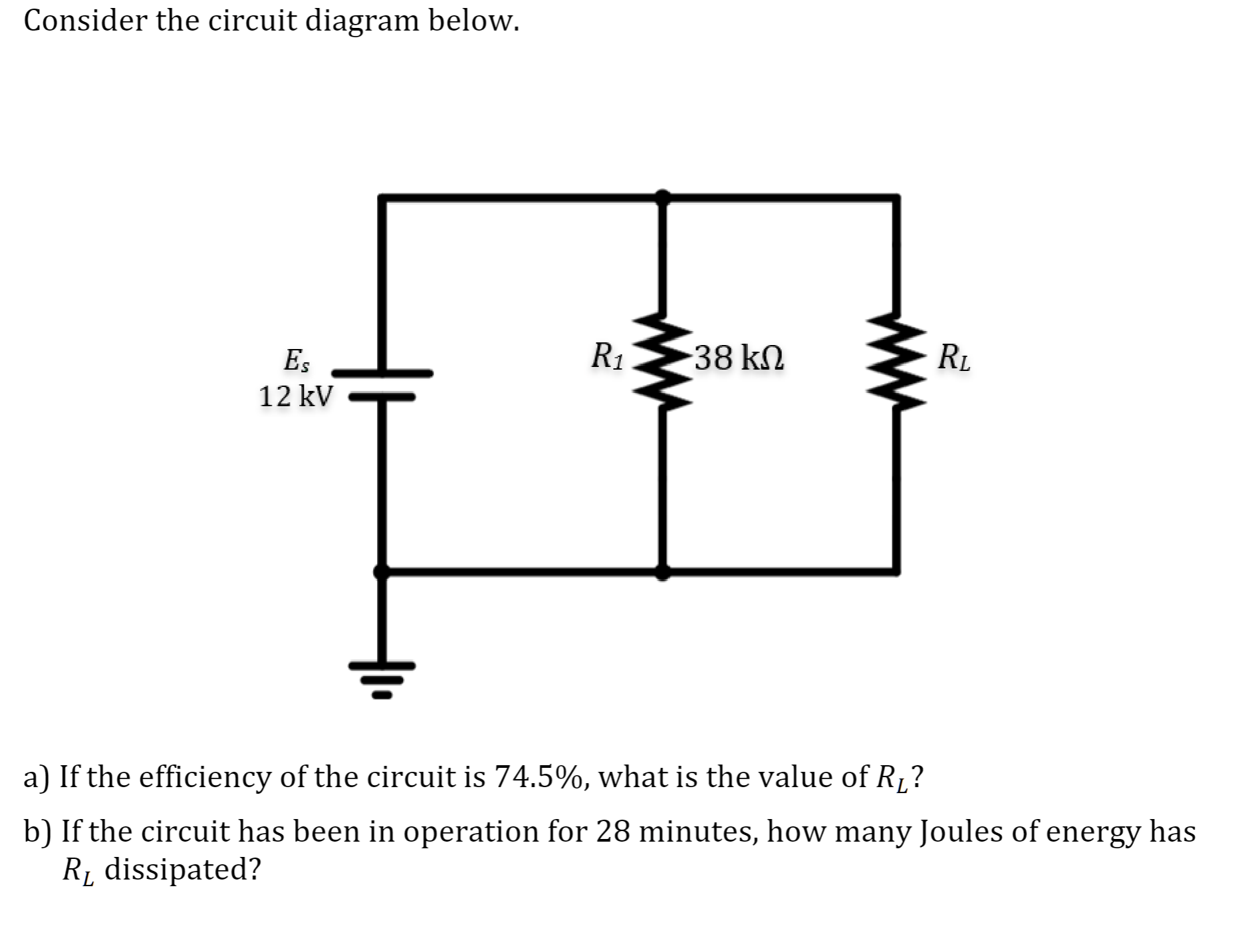 Solved Consider the circuit diagram below. a) If the | Chegg.com