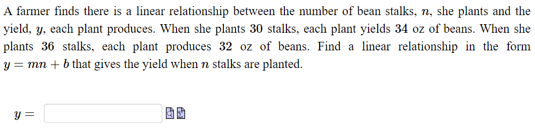 Solved A farmer finds there is a linear relationship between | Chegg.com