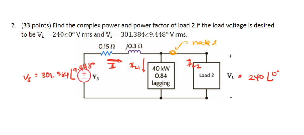Solved (33 points) Find the complex power and power factor | Chegg.com