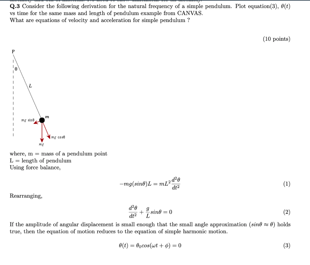 Q.3 Consider the following derivation for the natural | Chegg.com