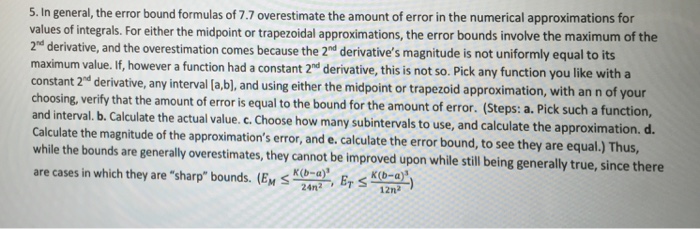 Solved In General The Error Bound Formulas Of 77 