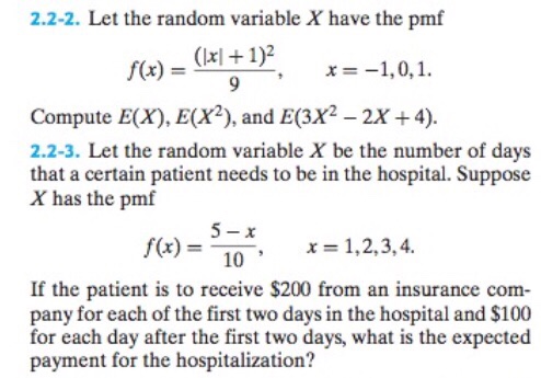 Solved 2.2-2. Let the random variable X have the pmf | Chegg.com