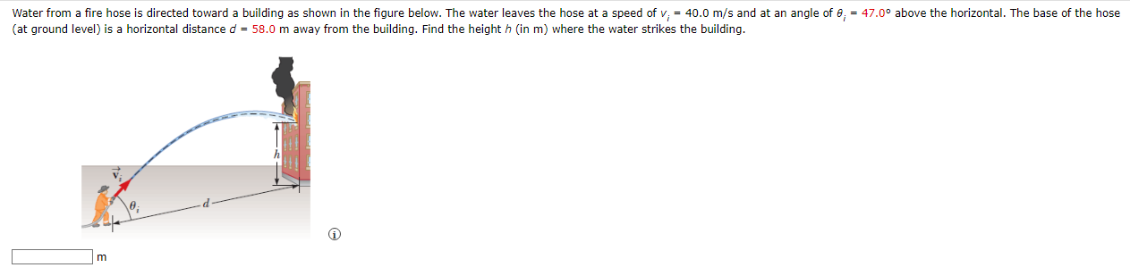 Solved (at ground level) ﻿is a horizontal distance d=58.0m | Chegg.com