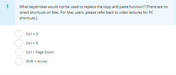 Solved 1 What keystrokes would not be used to replace the | Chegg.com