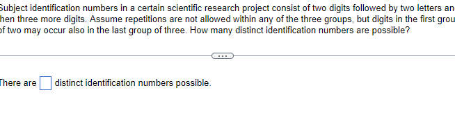 [Solved]: Subject identification numbers in a certain scie