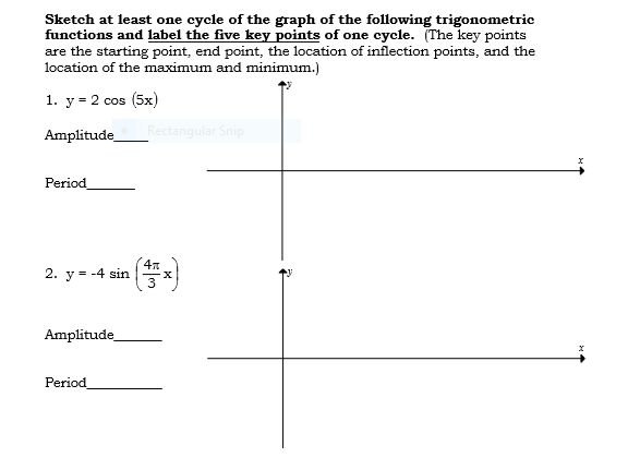 Solved Sketch at least one cycle of the graph of the | Chegg.com
