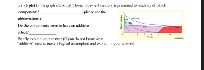 Solved In the graph shown, at 1 hour, observed memory is | Chegg.com