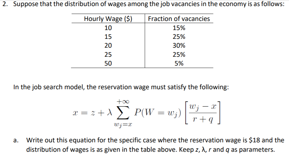 2. Suppose that the distribution of wages among the | Chegg.com