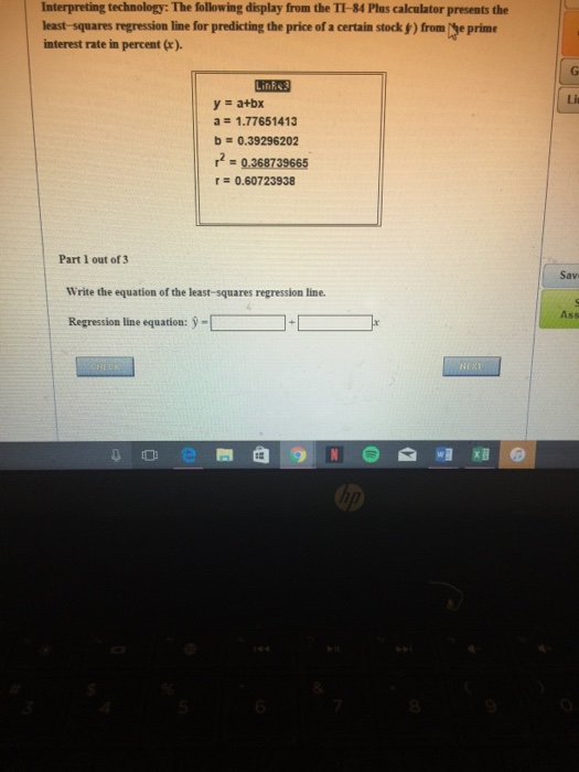 Solved Compute the least-squares regression line for | Chegg.com