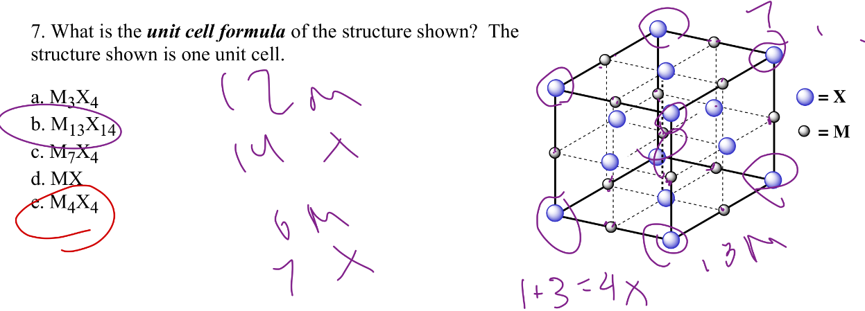 Solved 7. What is the unit cell formula of the structure | Chegg.com