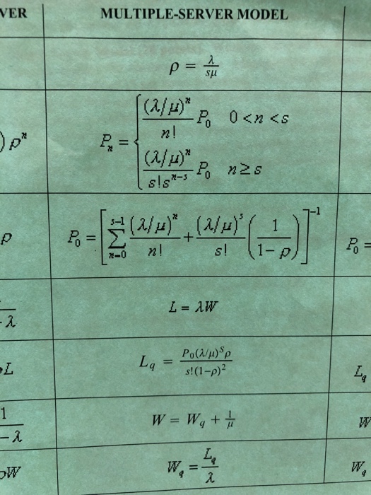 Solved C) Multiple-Server Model (20 points). Benny the | Chegg.com