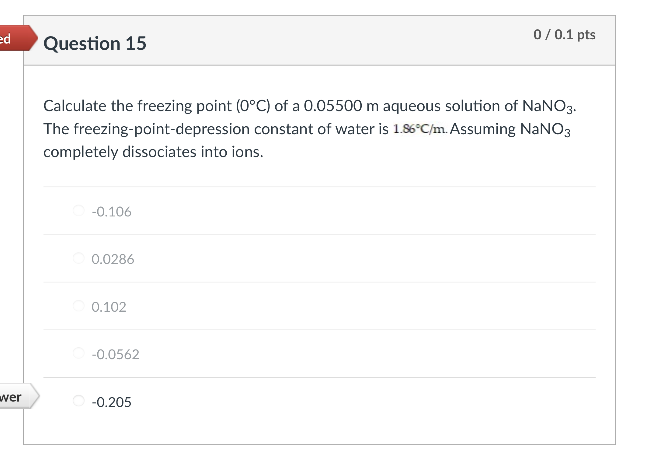 Solved Question 15Calculate the freezing point ) ﻿of a | Chegg.com