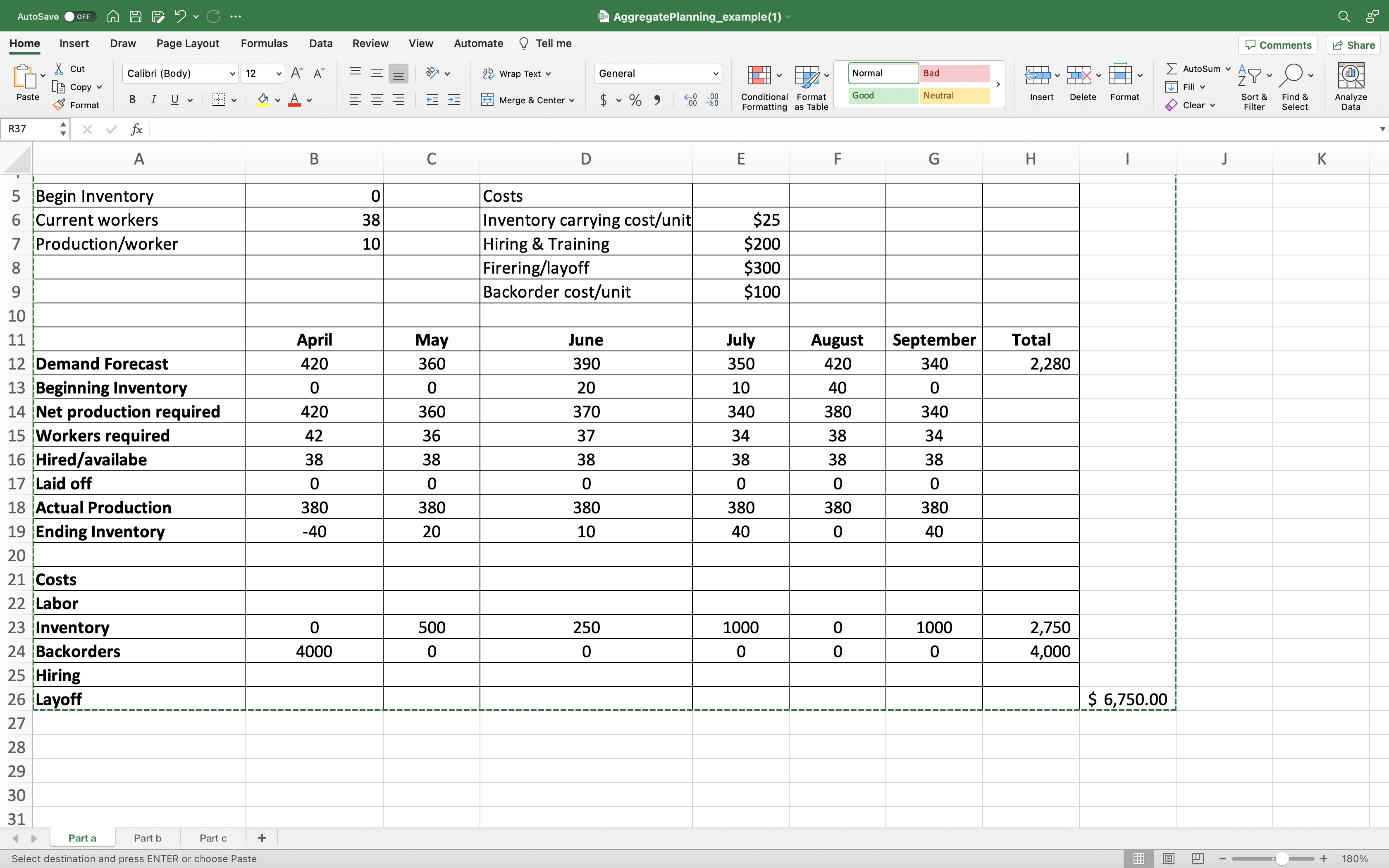 a) Devop an aggregate plan that uses a level | Chegg.com
