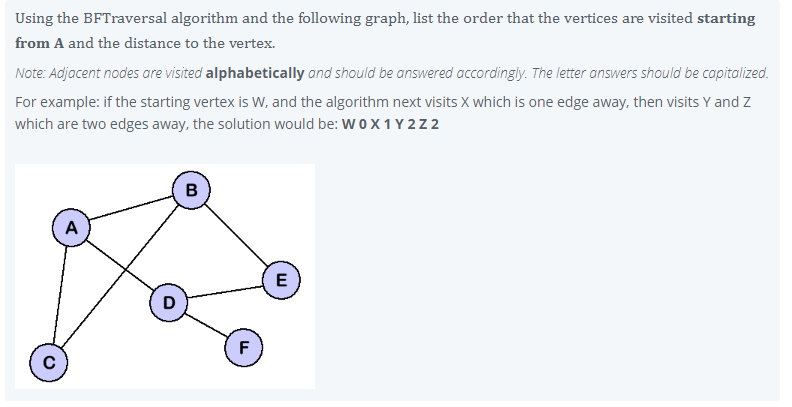 Solved Using the BFTraversal algorithm and the following | Chegg.com