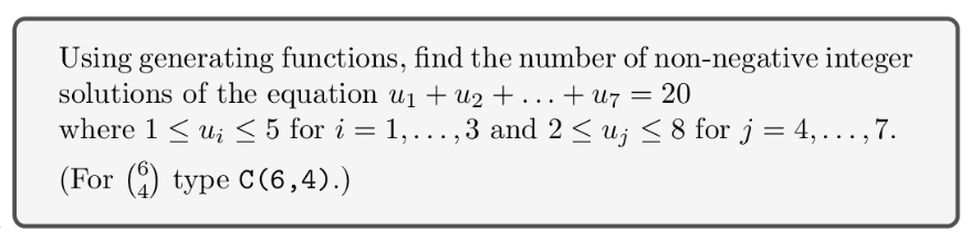 Solved Using Generating Functions Find The Number Of 7788