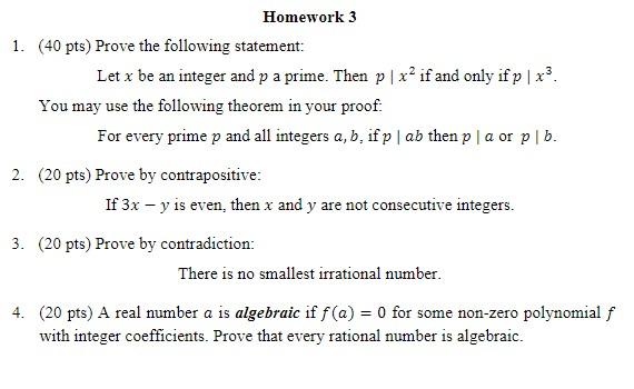 Solved 1. (40 pts) Prove the following statement: Let x be | Chegg.com