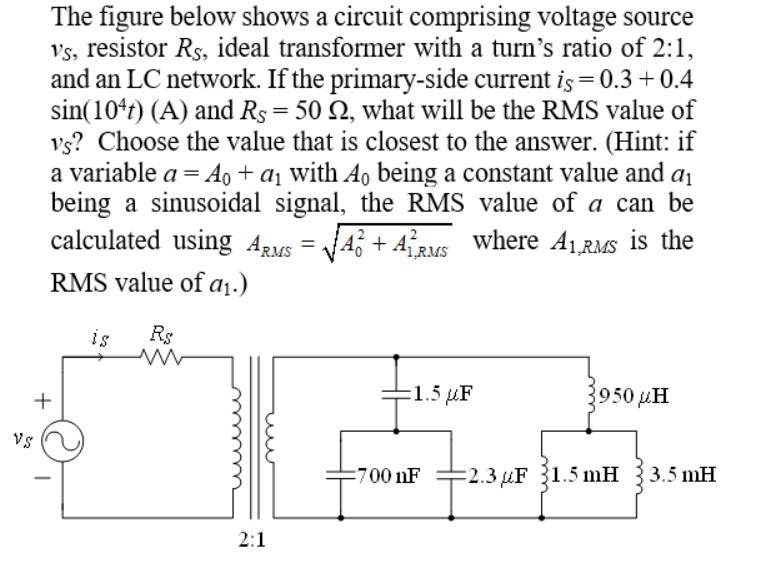 Solved The figure below shows a circuit comprising voltage | Chegg.com