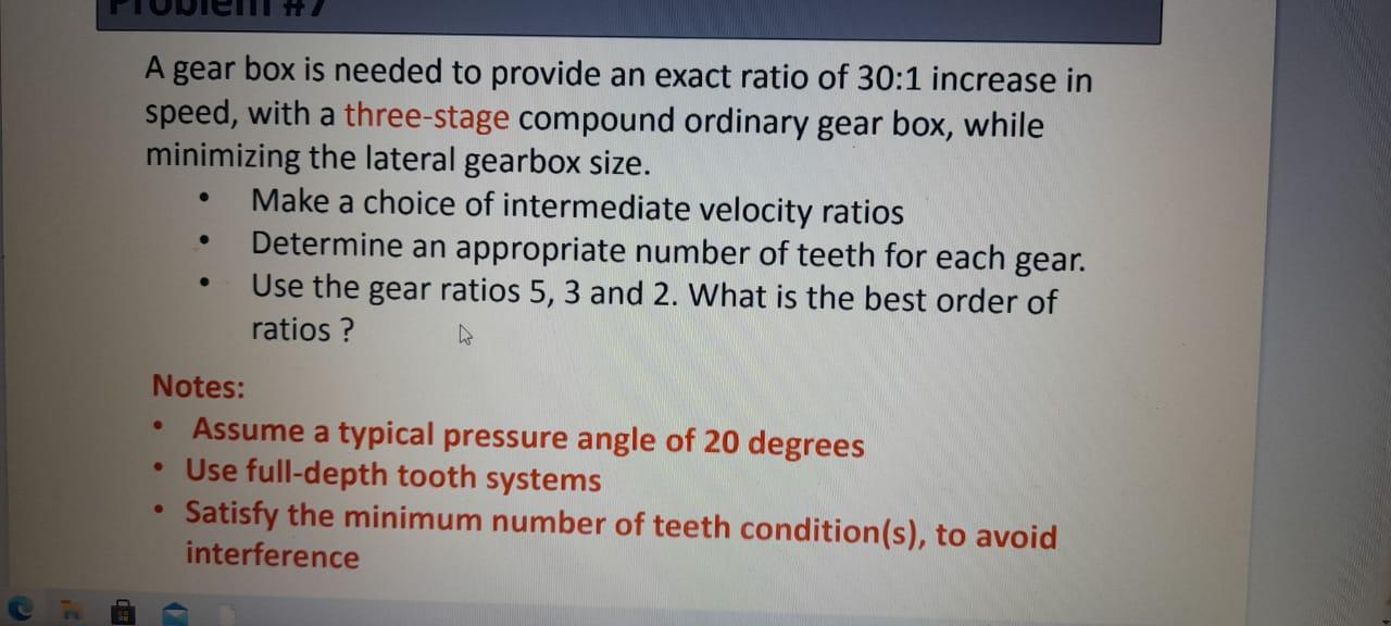 Solved A gear box is needed to provide an exact ratio of | Chegg.com