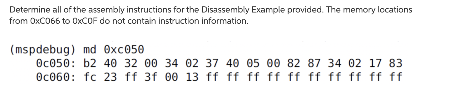 Solved Determine all of the assembly instructions for the | Chegg.com