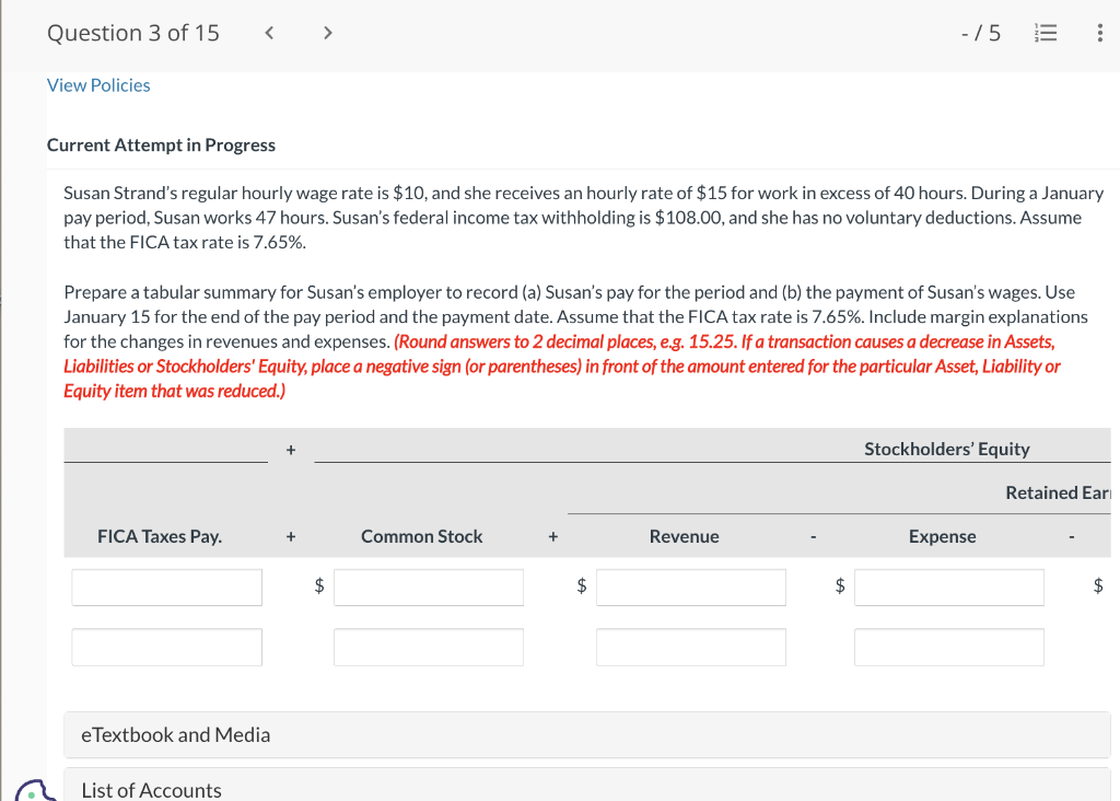 Susan Strand's regular hourly wage rate is $10, and | Chegg.com