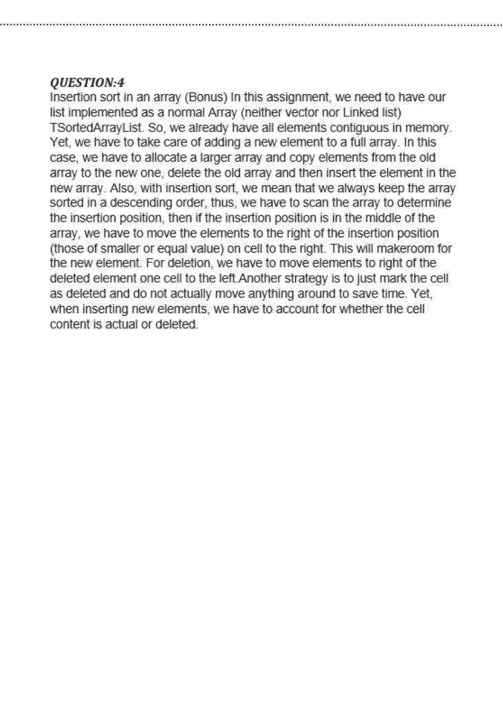 Solved QUESTION:4 Insertion sort in an array (Bonus) In this | Chegg.com