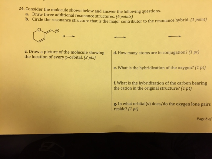 Solved Consider the molecule shown below and answer the | Chegg.com