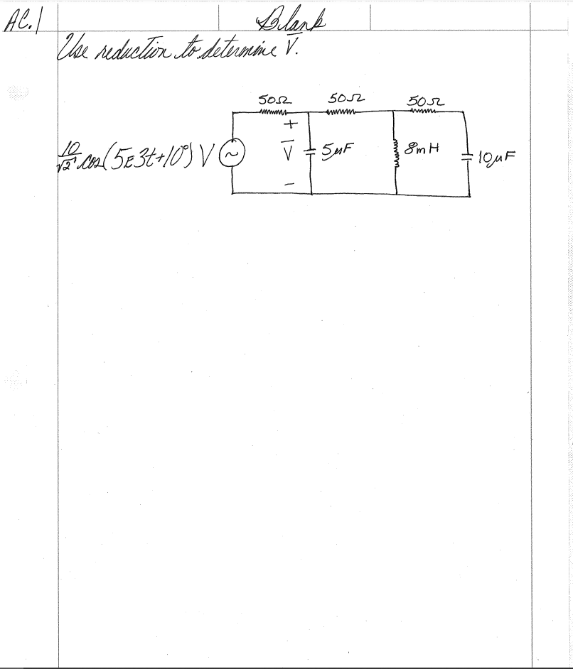 Solved Use reduction to determine V. | Chegg.com
