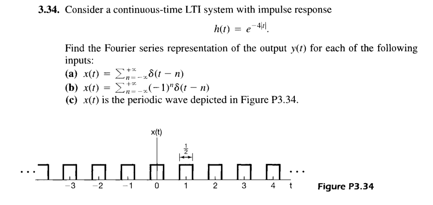 Solved 3.34. Consider a continuous-time LTI system with | Chegg.com