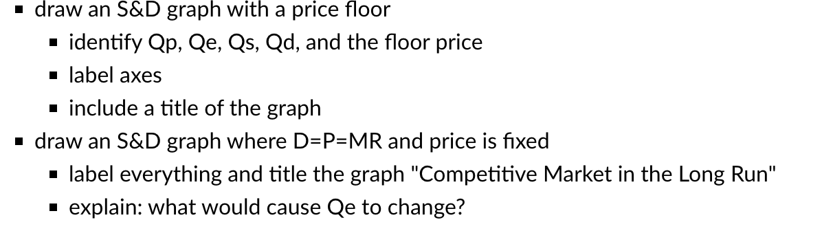 Solved draw an S&D graph with a price flooridentify Qp, ﻿Qe, | Chegg.com