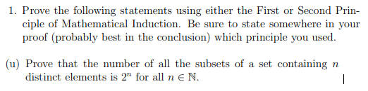Solved Prove the following statements using either the First | Chegg.com