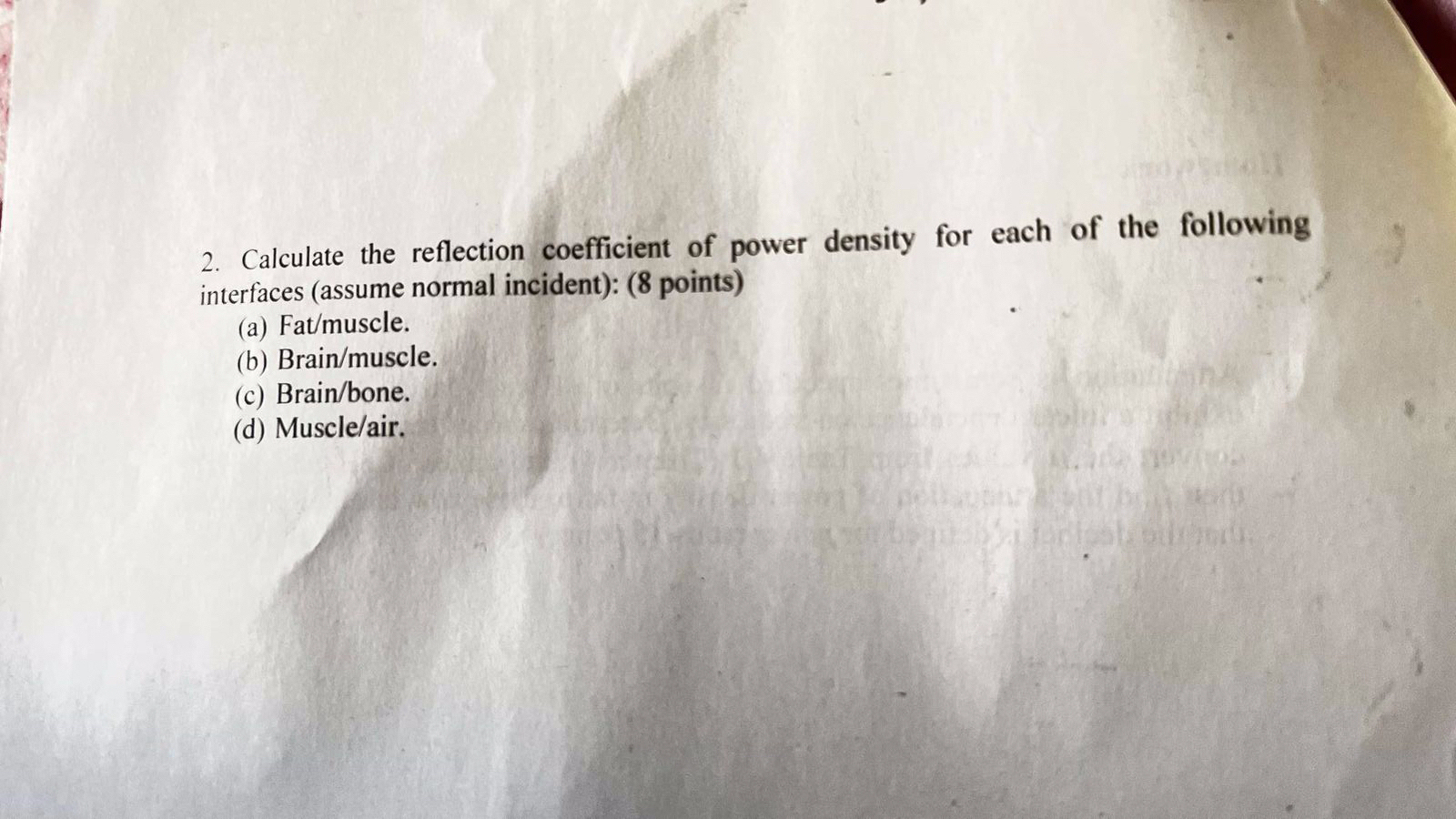Solved Calculate the reflection coefficient of power density | Chegg.com