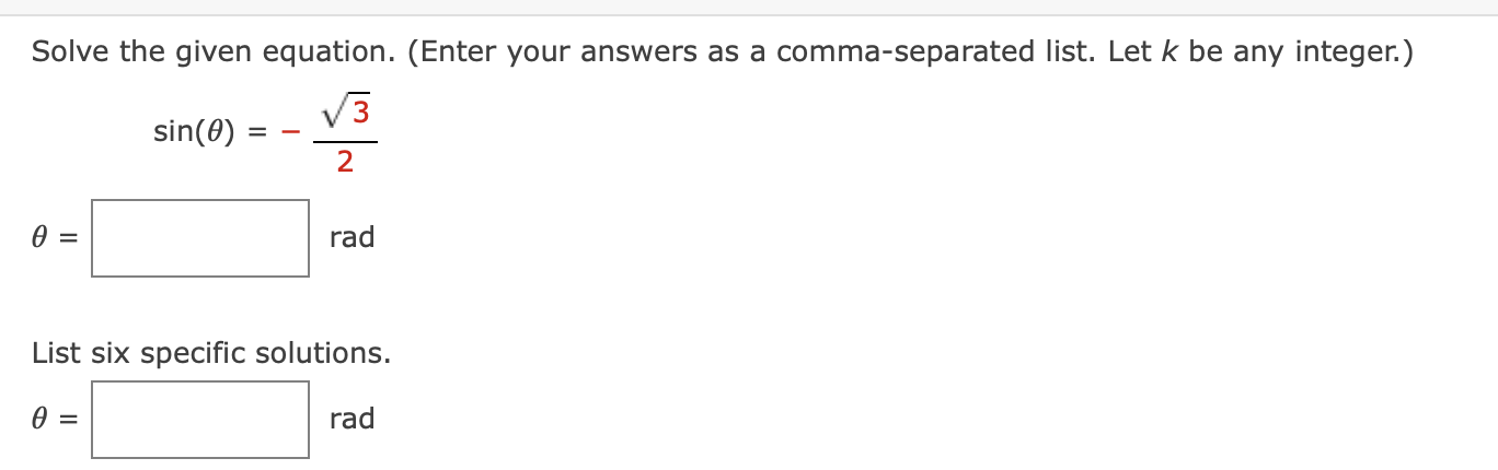 Solved Solve the given equation. (Enter your answers as a | Chegg.com