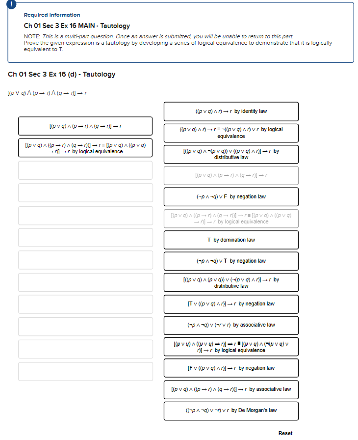 Solved Discrete Math Logic Question Tautology | Chegg.com Solved Discrete Math Logic Question Tautology | Chegg.com