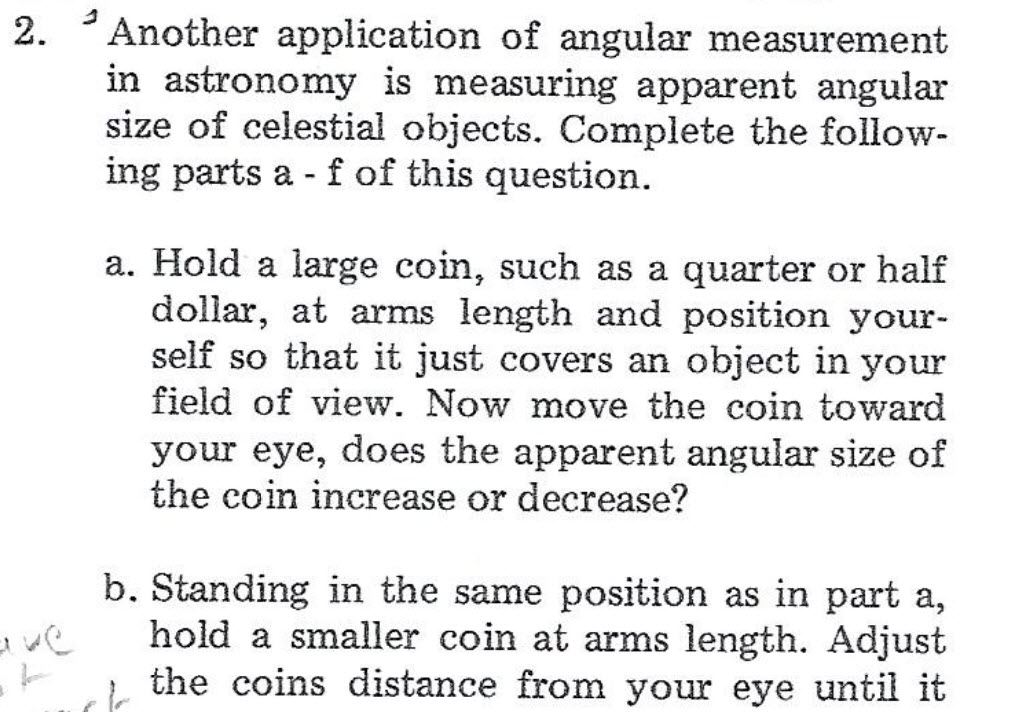 Solved 2 Another Application Of Angular Measurement In